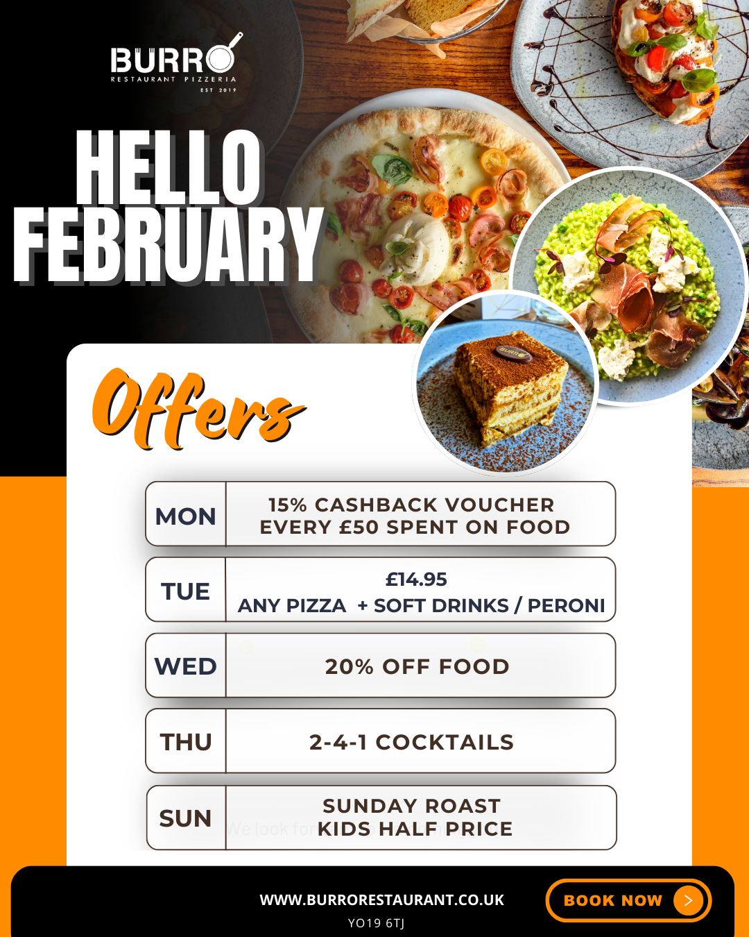 Our Menus - Burro Italian Restaurant Riccall, York